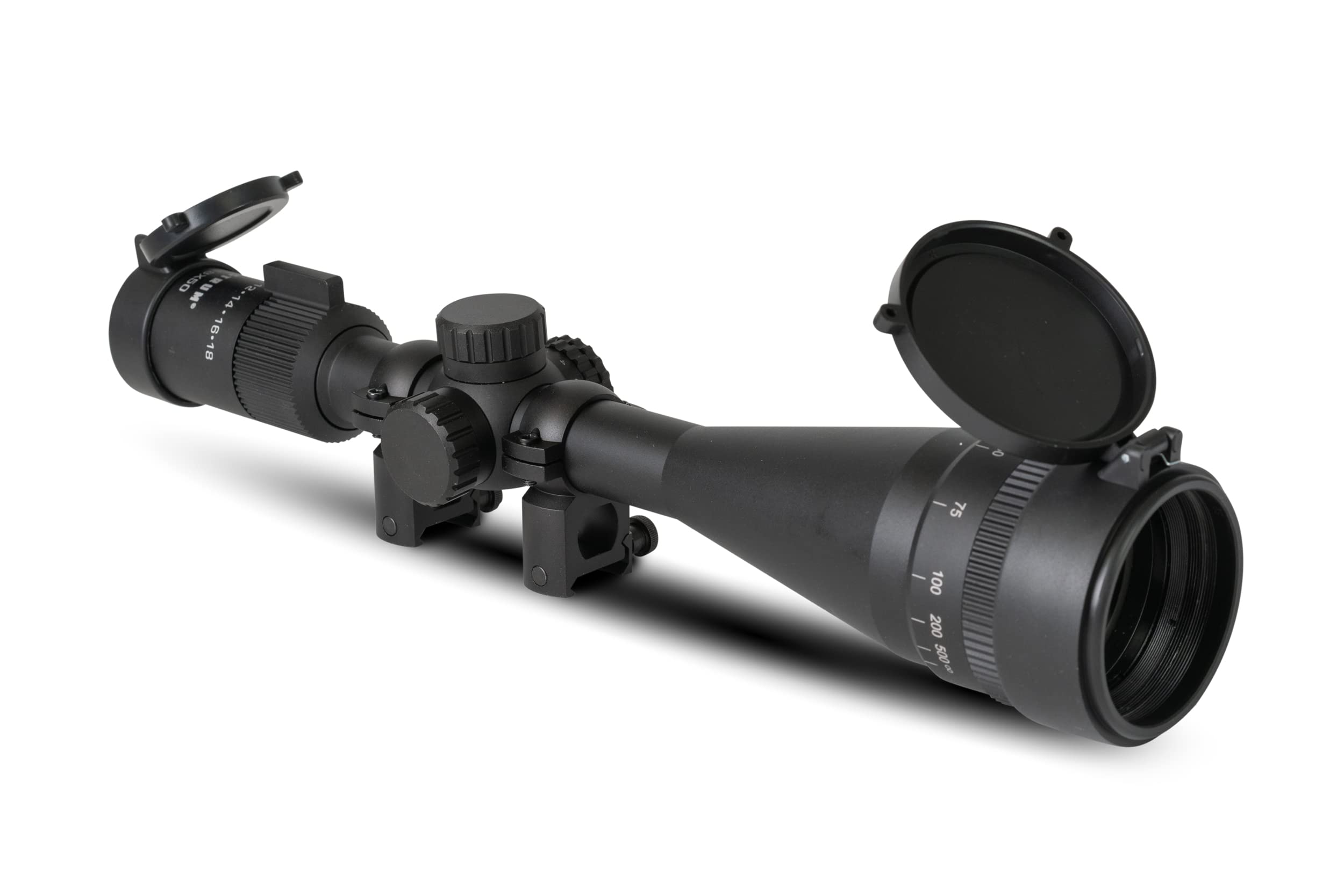 Monstrum Guardian 6-18x50 AO Rifle Scope with Parallax Adjustment | Black | Monstrum Rifle Scope Level Bubble | 1 inch Diameter | Bundle