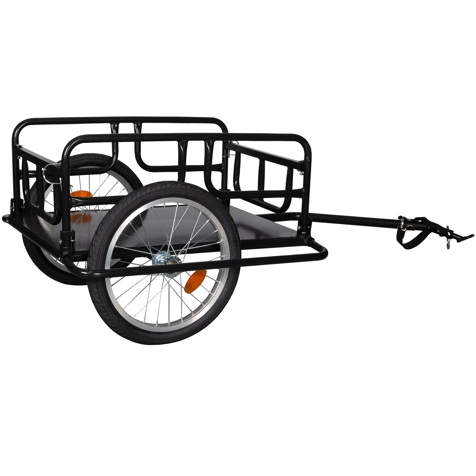 Polar Aurora Bike Cargo Trailer w/Universal Bicycle Coupler, 16'' Wheels, Foldable Bicycle Cart Wagon for Carrying Groceries, Luggage, Tools