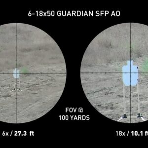 Monstrum Guardian 6-18x50 AO Rifle Scope with Parallax Adjustment | Black | Monstrum Rifle Scope Level Bubble | 1 inch Diameter | Bundle