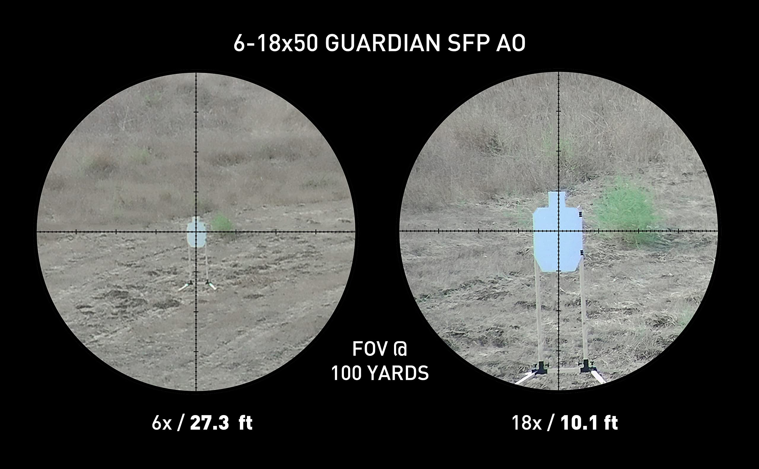 Monstrum Guardian 6-18x50 AO Rifle Scope with Parallax Adjustment | Black | Monstrum Rifle Scope Level Bubble | 1 inch Diameter | Bundle