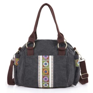 women canvas top-handle handbag, vintage heavy-duty crossbody bag tote handbag