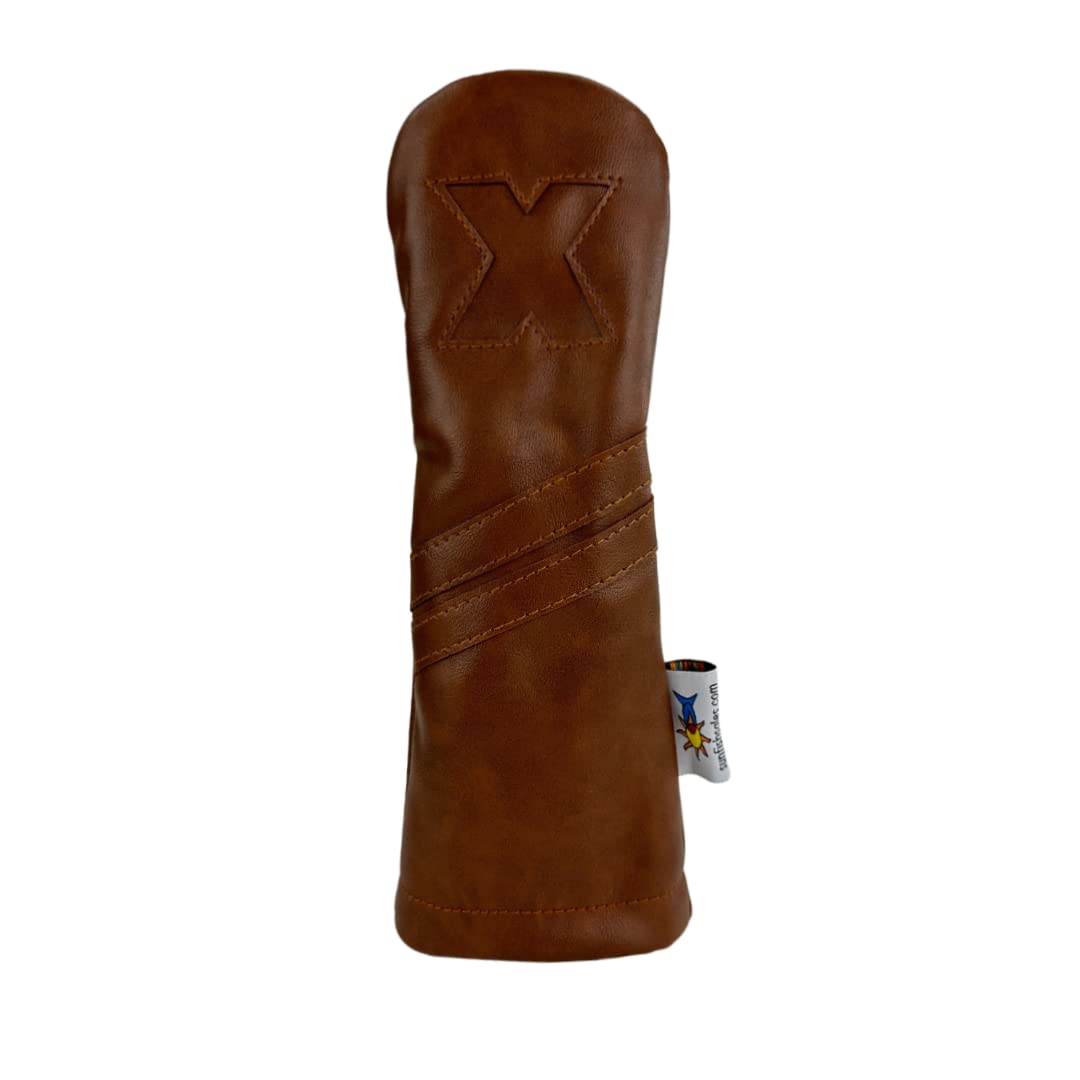 Brown Out -Brown On Brown- Leather Golf X Hybrid Headcover by Sunfish!