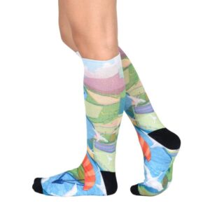 sierra socks birds eye view pattern unisex socks - xl-women shoe size (14+) / buy 1 pr.