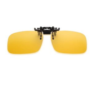 junsika polarized clip on night driving sunlasses for prescription glasses men women flip up rimless yellow sunlasses uv400 protection