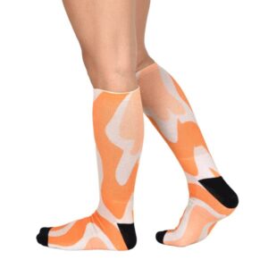 sierra socks orange creamsicle pattern unisex socks - xl-women shoe size (14+) / buy 1 pr.