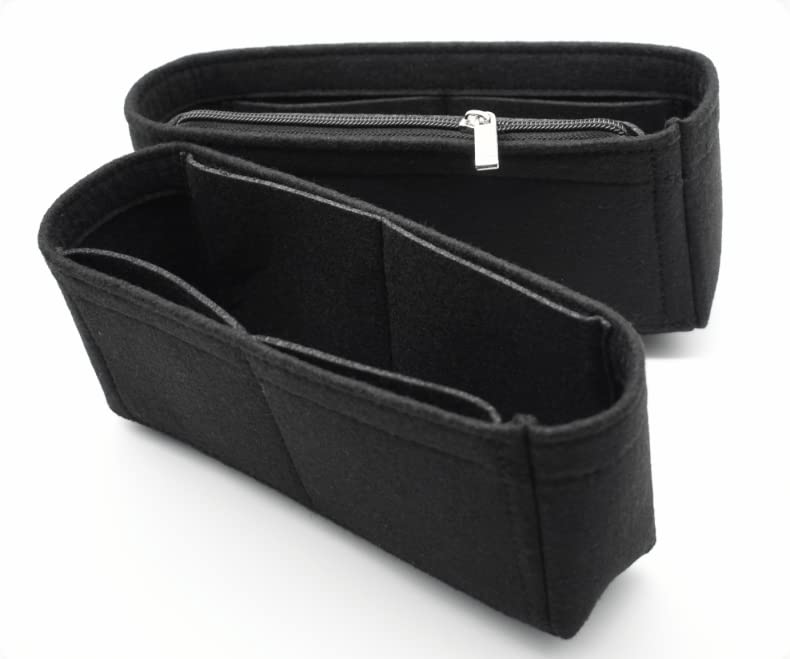 Lckaey Bag Organizer Insert for Classic Flap Medium bag Shaper Purse Insert - Premium Handbag Felt Organizer 2009black-M