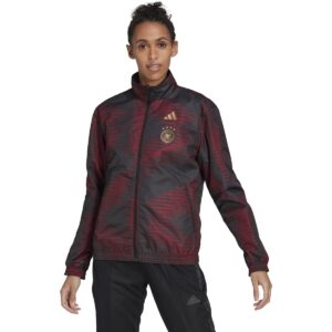 adidas germany 2022 anthem jacket women (black/white,small)