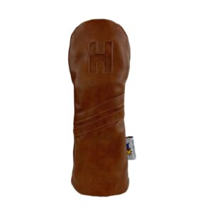 brown out -brown on brown- leather h hybrid/utility golf headcover by sunfish!