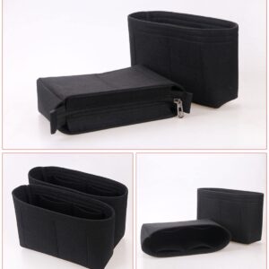 Lckaey Bag Organizer Insert for Classic Flap Medium bag Shaper Purse Insert - Premium Handbag Felt Organizer 2009black-M