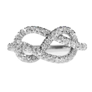 psiroy 925 sterling silver plated cubic zirconia infinity knot ring for women size 6