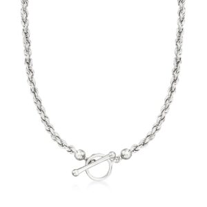 ross-simons sterling silver rope-chain toggle necklace. 16 inches