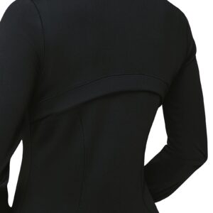 90 Degree By Reflex Womens Full Zip High-Low Running Track Jacket - Black Interlink - Large