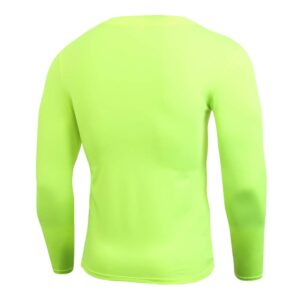 Men's Compression Shirts Long Sleeve Quick Dry Base Layer Workout Shirts Sports Running Tops Thermal Undershirts Green