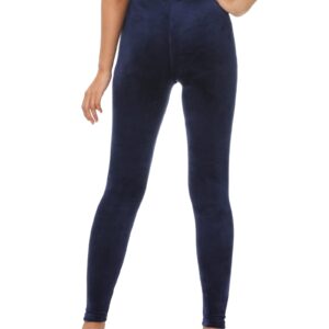 COZZYON Women Velour Leggings, High Waist Soft Leggings Warm Winter Velour Yoga Pants(Navy,M)