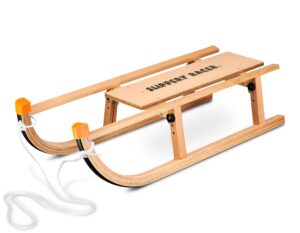 slippery racer kids wooden foldable snow sled