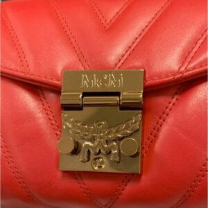 MCM Women's Patricia Red Quilted Leather Crossbody Belt Bag