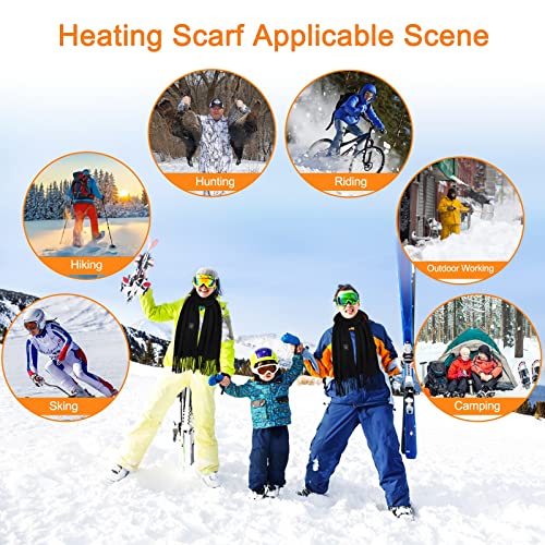 Qdreclod Electric Heated Scarf for Women Men Rechargeable Winter Scarf with Battery Long Shawl Christmas Warm Gifts for Women