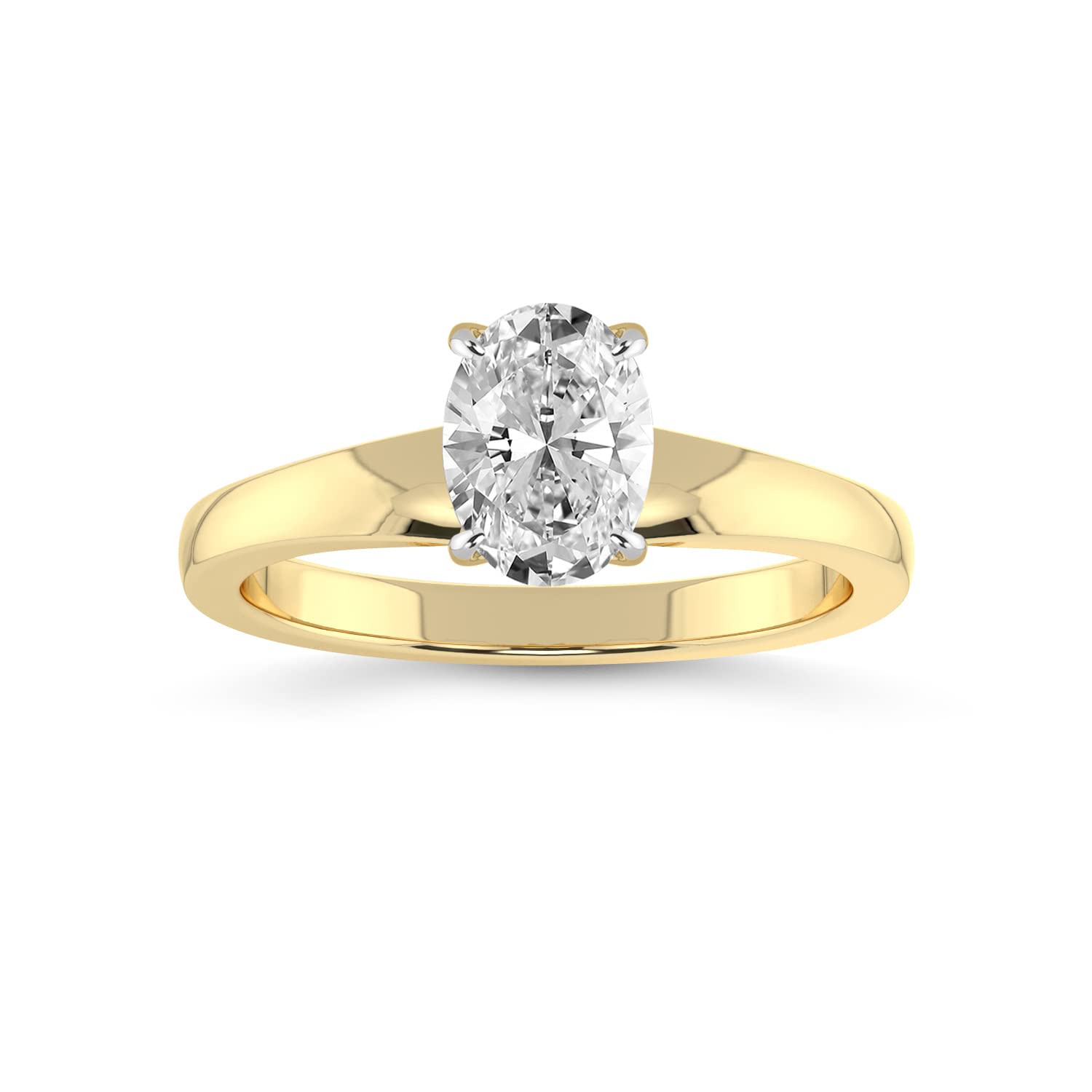 FRIENDLY DIAMONDS 1 Carat | IGI Certified Oval Shape Lab Grown Diamond Engagement Ring | 14K Or 18K in White, Yellow Or Rose Gold | Arielle Solitaire Diamond Engagement Ring | FG-VS1-VS2 Quality