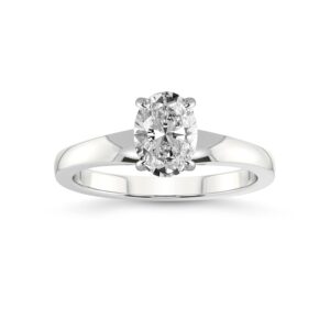 friendly diamonds 1 carat | igi certified oval shape lab grown diamond engagement ring | 14k or 18k in white, yellow or rose gold | arielle solitaire diamond engagement ring | fg-vs1-vs2 quality