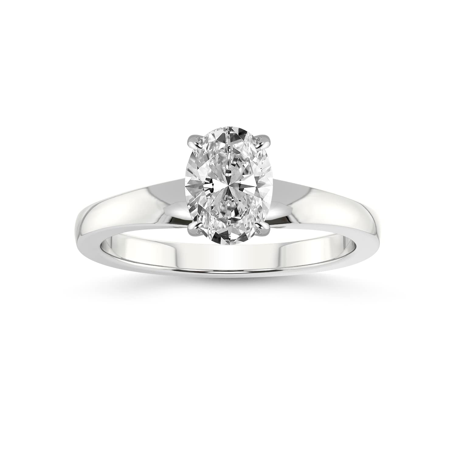 FRIENDLY DIAMONDS 1 Carat | IGI Certified Oval Shape Lab Grown Diamond Engagement Ring | 14K Or 18K in White, Yellow Or Rose Gold | Arielle Solitaire Diamond Engagement Ring | FG-VS1-VS2 Quality