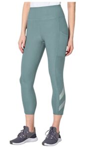 mondetta womens midweight high waisted mesh capri legging (medium, blue)