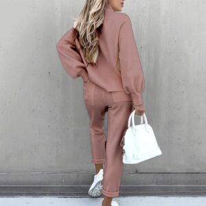 Womens Oversized Sweatsuits Batwing Sleeve Lounge Sets Casual Top and Pants 2 Pcs Outfits Sweatshirts Sweatpants with Pockets