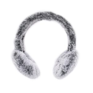 surell faux rex earmuff with halo band - fake fur winter accessory - warm fashion ear muff - stylish ear warmers - soft fuzzy headwarmer - fluffy headwear - (black frost)