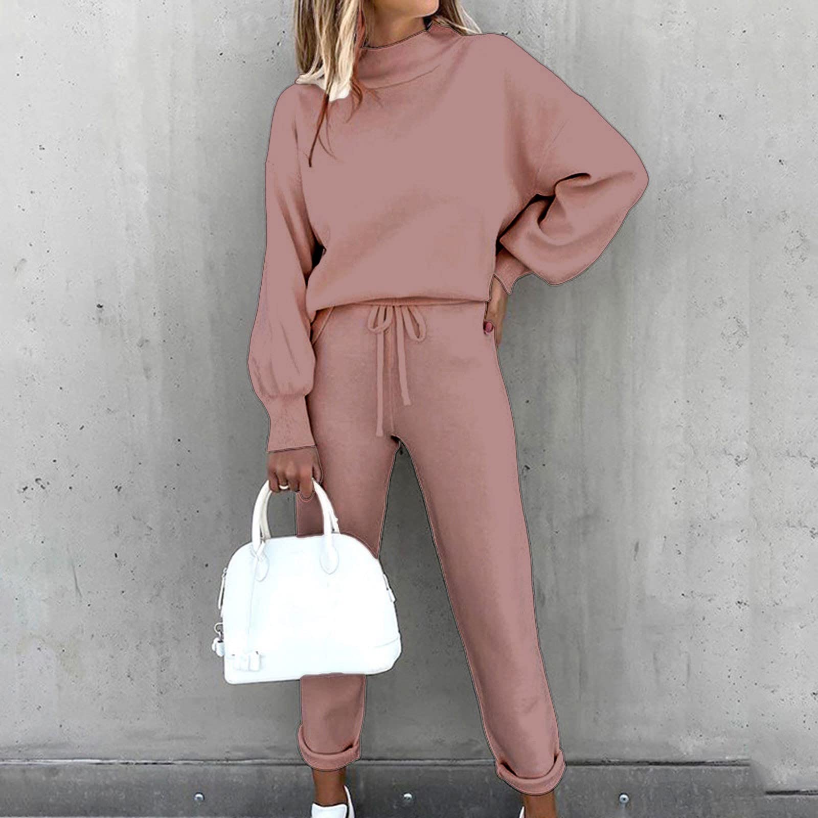 Womens Oversized Sweatsuits Batwing Sleeve Lounge Sets Casual Top and Pants 2 Pcs Outfits Sweatshirts Sweatpants with Pockets