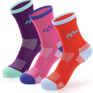 innotree 3 Pack Women's Merino Wool Hiking Socks, Half Cushioned Hiking Thermal Socks Moisture Wicking Micro Crew Socks