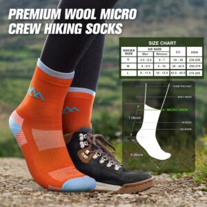 innotree 3 Pack Women's Merino Wool Hiking Socks, Half Cushioned Hiking Thermal Socks Moisture Wicking Micro Crew Socks