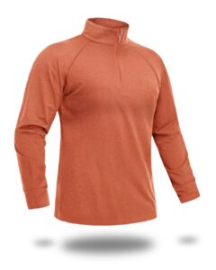 boladeci moisture wicking shirts for men upf 50+ uv protection long sleeve sun protection shirts orange spf dry fit sun shirts rash guard golf tops