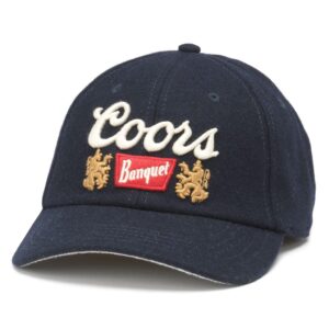 american needle archive legend coors banquet beer adjustable buckle strap baseball dad hat (21005a-coors-navy)