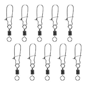 defutay fishing swivels snaps set, ball bearing swivels with stainless steel duo lock snap,10 pcs lure ball bearing for saltwater freshwater tackle (25mm,10pc)