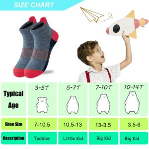 JAMEGIO Boys Socks 18 Pairs kids Half Cushion Low Cut socks Sport Ankle Athletic Sock for Little Big Kids Size Age 3-14 Years(7-10 Years)