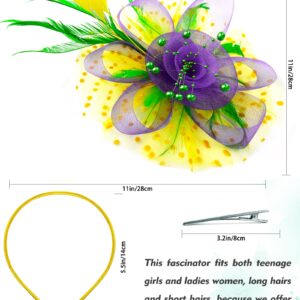 Bniksok Mardi Gras Fascinators Hat for Women Tea Party Halloween Headband Flower Bridal Shower Weddings Themed Events