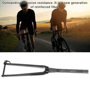 Raguso Carbon Fiber Tapered Front Hard Fork, Bike Front Fork Light Weight Tapered Wind Breaking Design Strong Strength 3K Bright Appearance for Road Bike