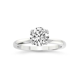 2 carat | igi certified round shape lab grown diamond engagement ring | 14k or 18k in white, yellow or rose gold | lyla hidden accents solitaire diamond engagement ring | fg-vs1-vs2 quality friendly diamonds