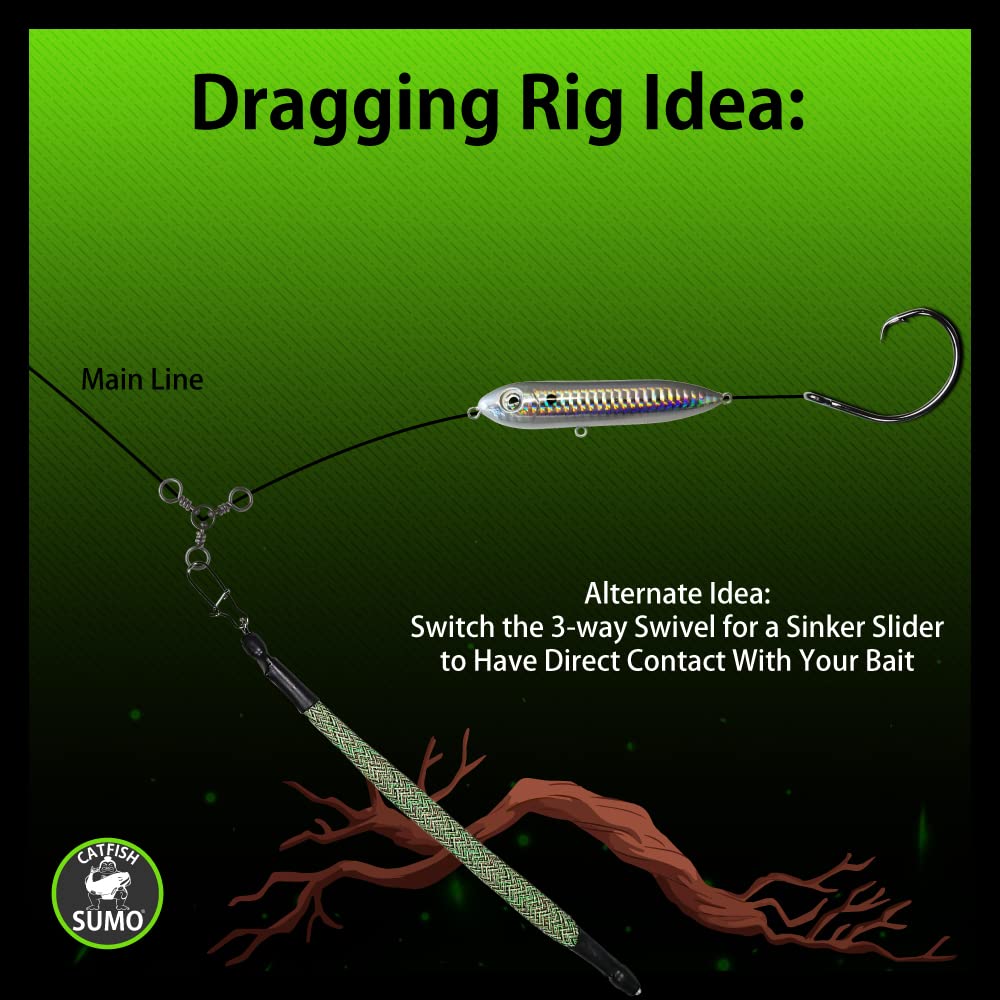 Rattle Snake Dragging Weights, Snagless Sinkers for Dragging, Trolling, and Drifting. Rattles to Attract Catfish (4oz, 5-Pack)