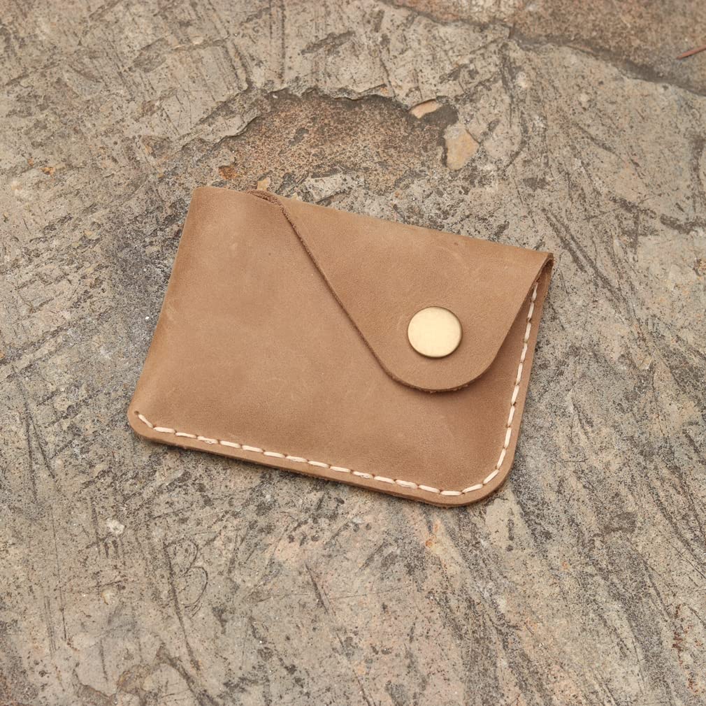 Handmade Leather slim Front Pocket Ultra-thin Simple Card Bag Card case Wallet business card holder for women men