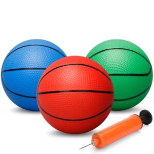 umnodobn 6 inch mini basketball for indoor hoops sets, 6" pool basketballs ball for swimming pool, kids toddler balls for over door basketball hoop, beach ball for outdoor yard 3 pack