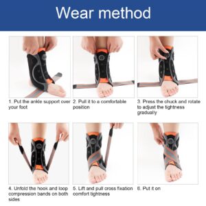 Jonlaki Ankle Brace, Pressure Foot Support Wrap,Breathable Ankle Stabilizer for Sprained Ankle fractures Soft Tissue Severe Injury Recovery (L)