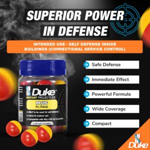 Duke Plus 68 Caliber Self Defense Balls - Non Lethal 68 Cal Ammo, Pepper Spray Paintballs, Pepper Spray Ammo, Defense Spray Projectile, Pepperspray Rounds, Pepper Gas Spray Rounds - 25 Count - 5% PAVA