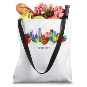 City Watercolor Skyline Home State Souvenir Cebu City Tote Bag