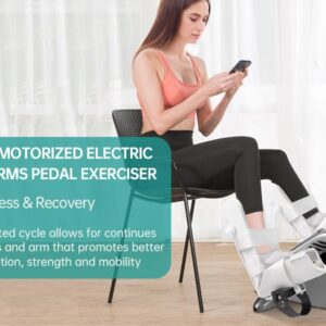 DQGM Electric Pedal Exerciser, Motorized Pedal Exerciser for Arm and Leg Low Impact Exercise Rehabilitation, No Resistance, Suitable for Seated Leg Exercise and Arm Exercise for Elderly(Grey)