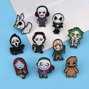 10 Pieces Cartoon Metal Brooch Women Cute Pins Backpacks Brooches for Birthday Gifts BR-B