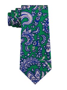 tommy hilfiger mens green paisley slim neck tie