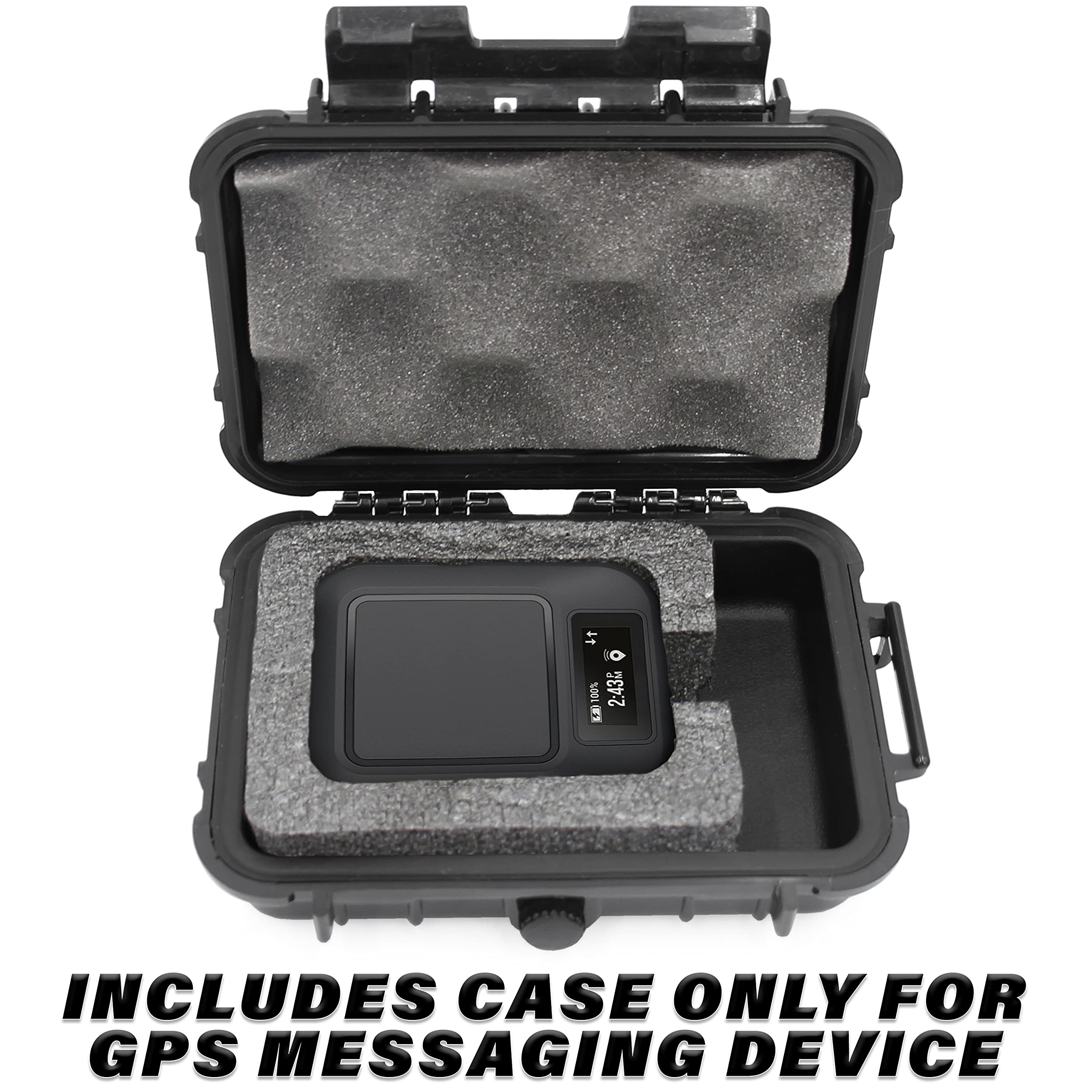 CASEMATIX Travel Case Compatible with GPS Garmin inReach Messenger Satellite Communicator and Accessories in a Rugged, Waterproof Shell, Includes Case Only with Custom Foam