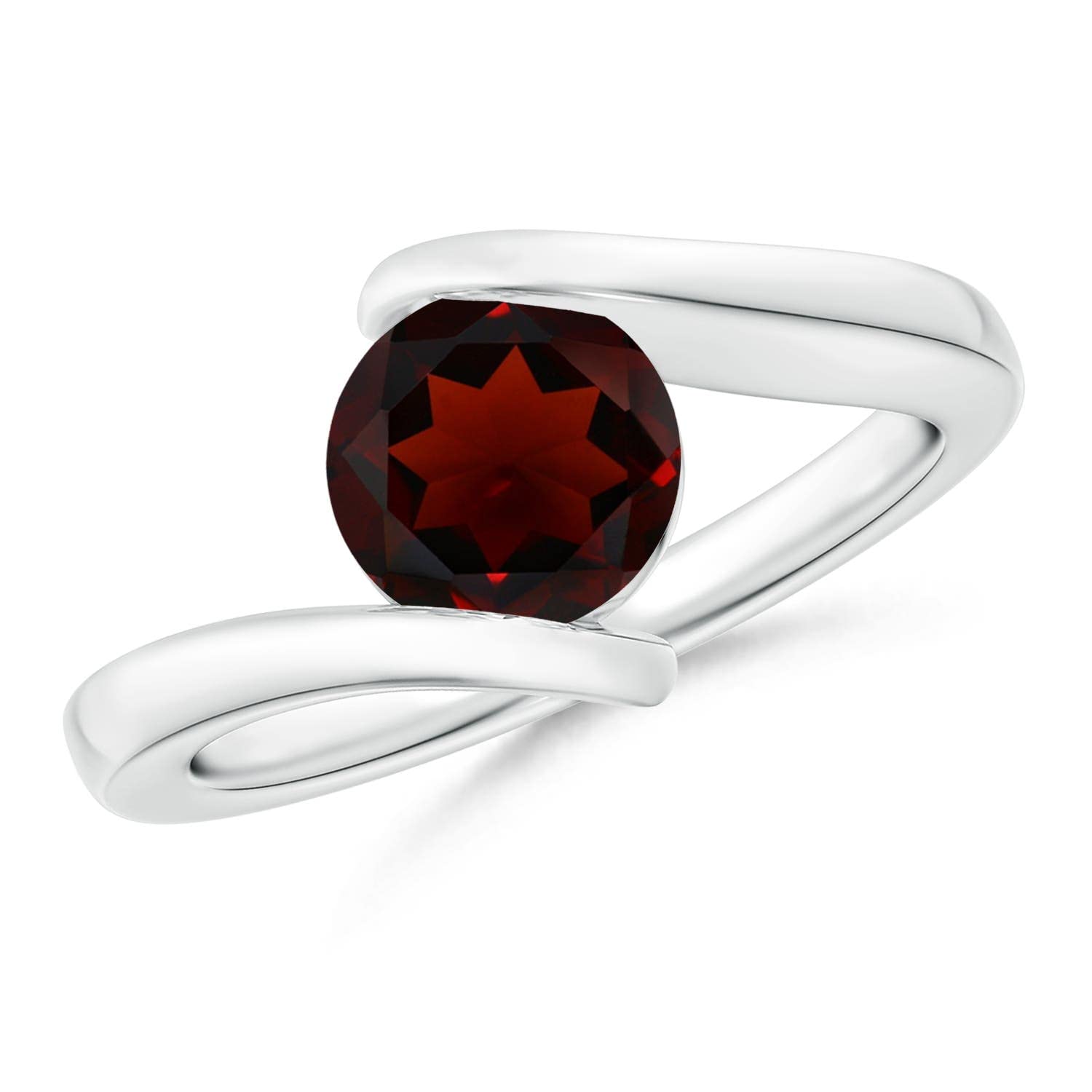 Angara Natural 1 Ct Garnet Classic Ring for Women in Sterling Silver (Grade-AAAA | Size-6mm) | January Birthstone, Birthday, Engagement, Anniversary Jewelry Gift For Women