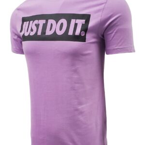 Nike Mens Just Do It Box Crewneck T-Shirt (XX-Large, Light Purple/Black)