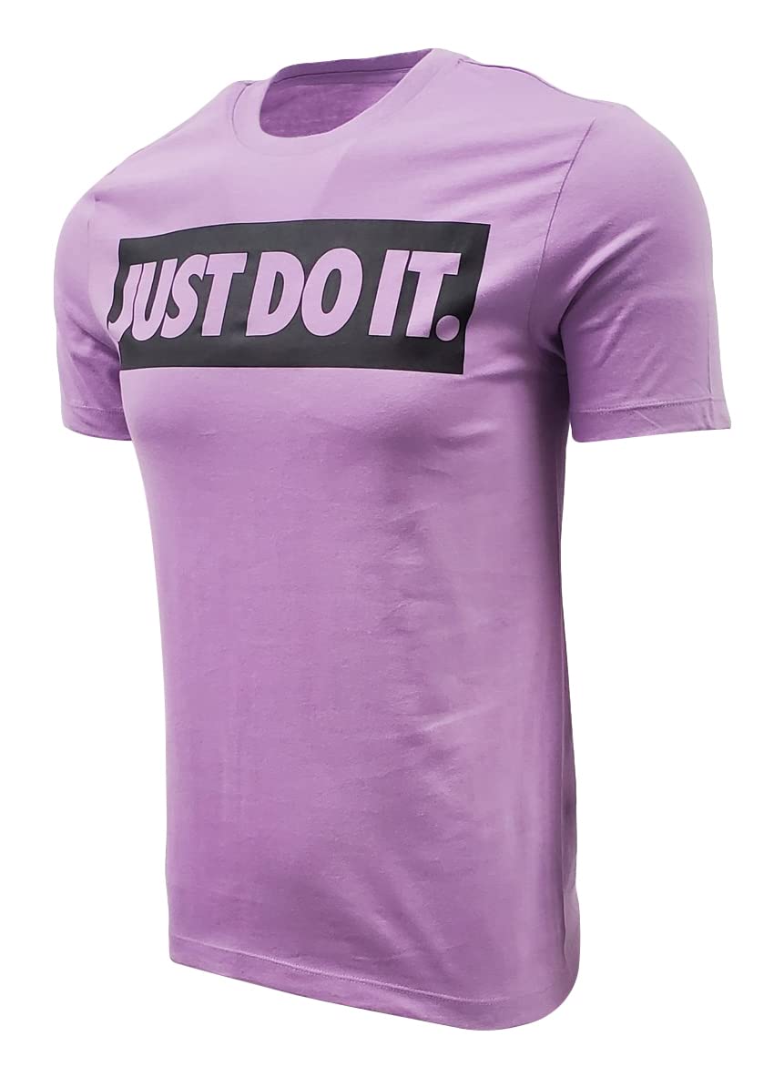 Nike Mens Just Do It Box Crewneck T-Shirt (XX-Large, Light Purple/Black)